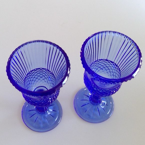 Avon | Dining | Vintage Avon Fostoria Cobalt Blue George And Martha ...